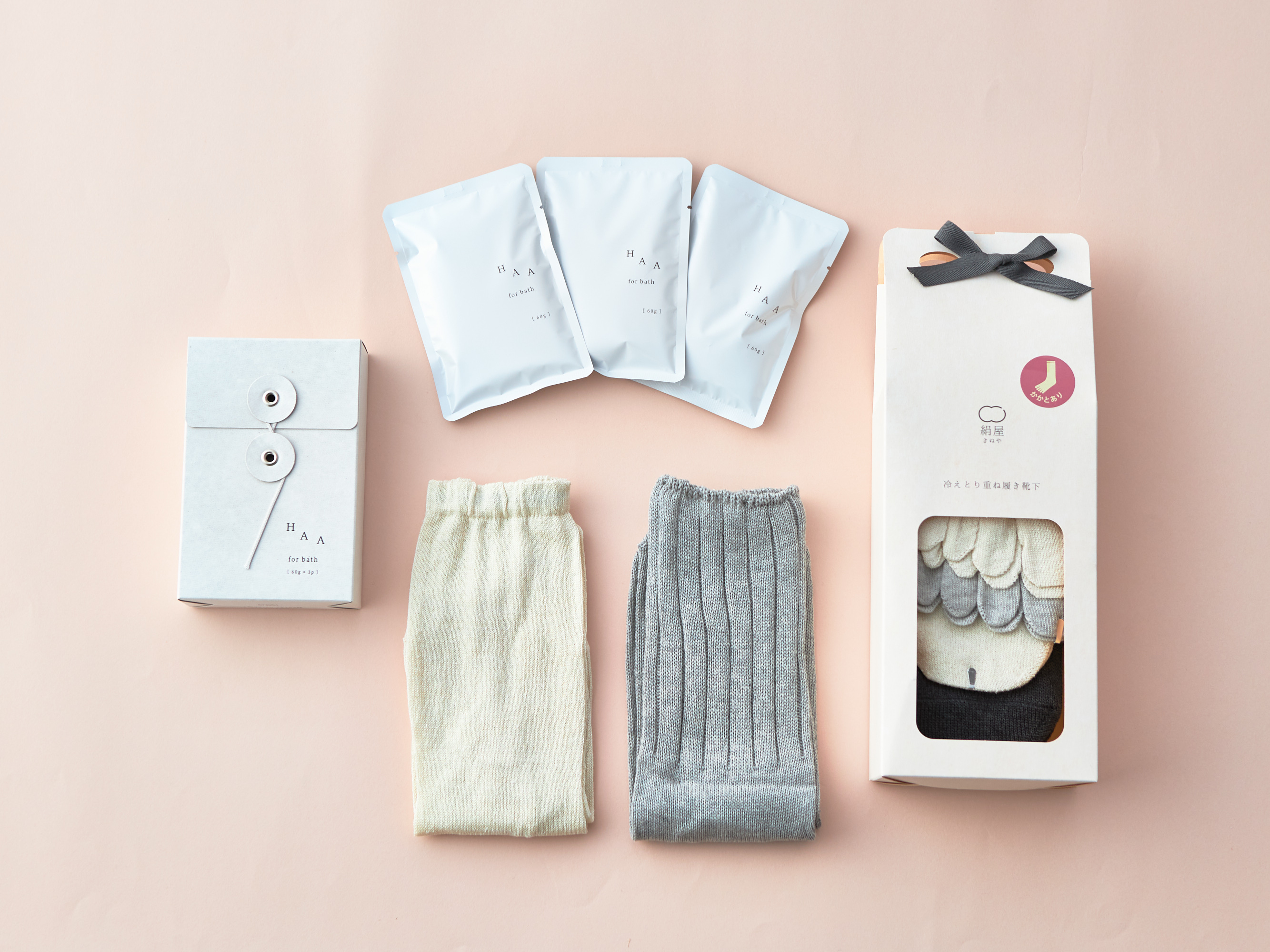 入浴剤「HAA」＆シルクくつ下温活セット | 絹屋（きぬや） HAA（ハー）のプレゼント・ギフト通販 | TANP（タンプ）