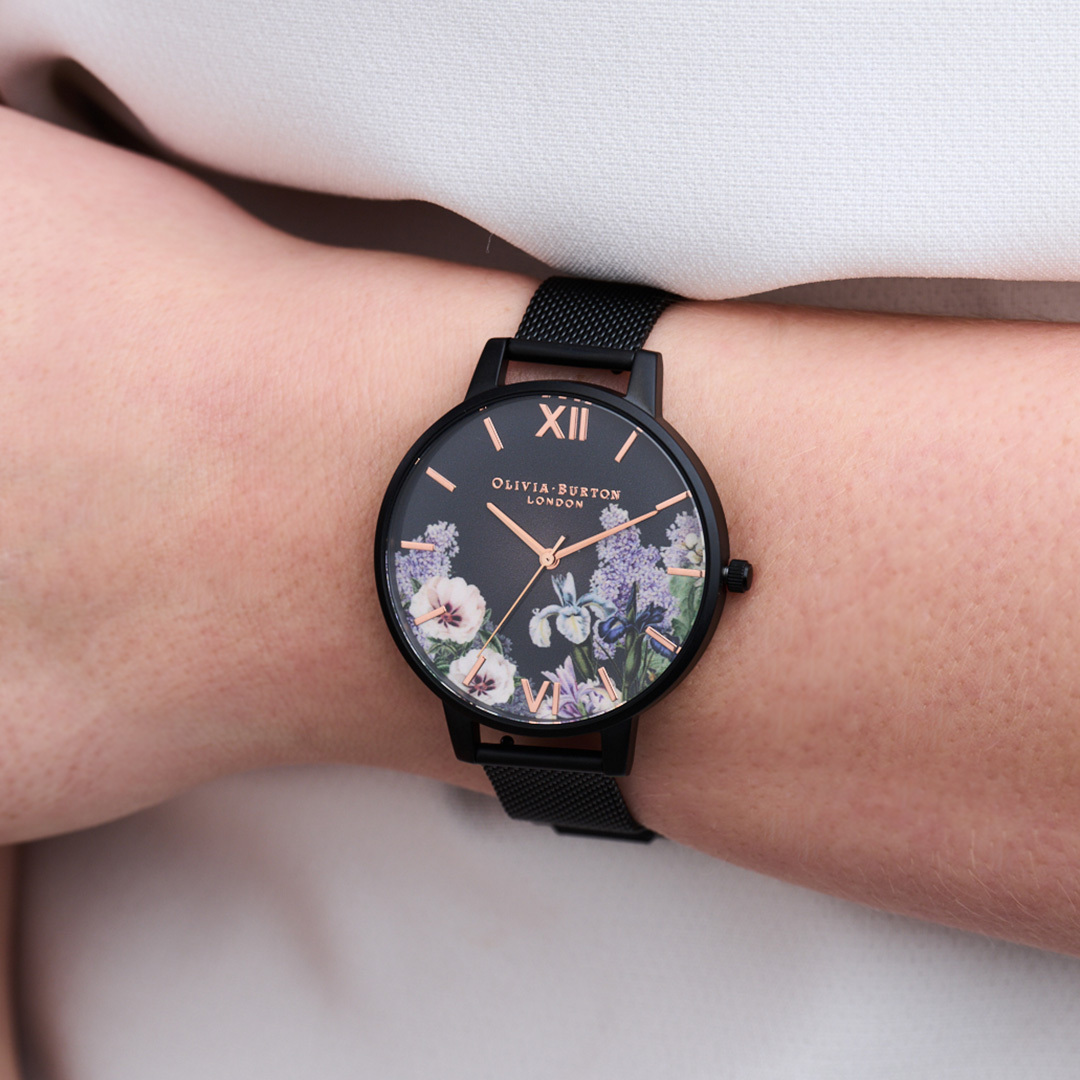 【karendo限定】シークレットガーデン - ビッグシークレットガーデン ブラック＆ブラックメッシュ | OLIVIA BURTON×karendo(オリビアバートン×カレンド)のプレゼント ...