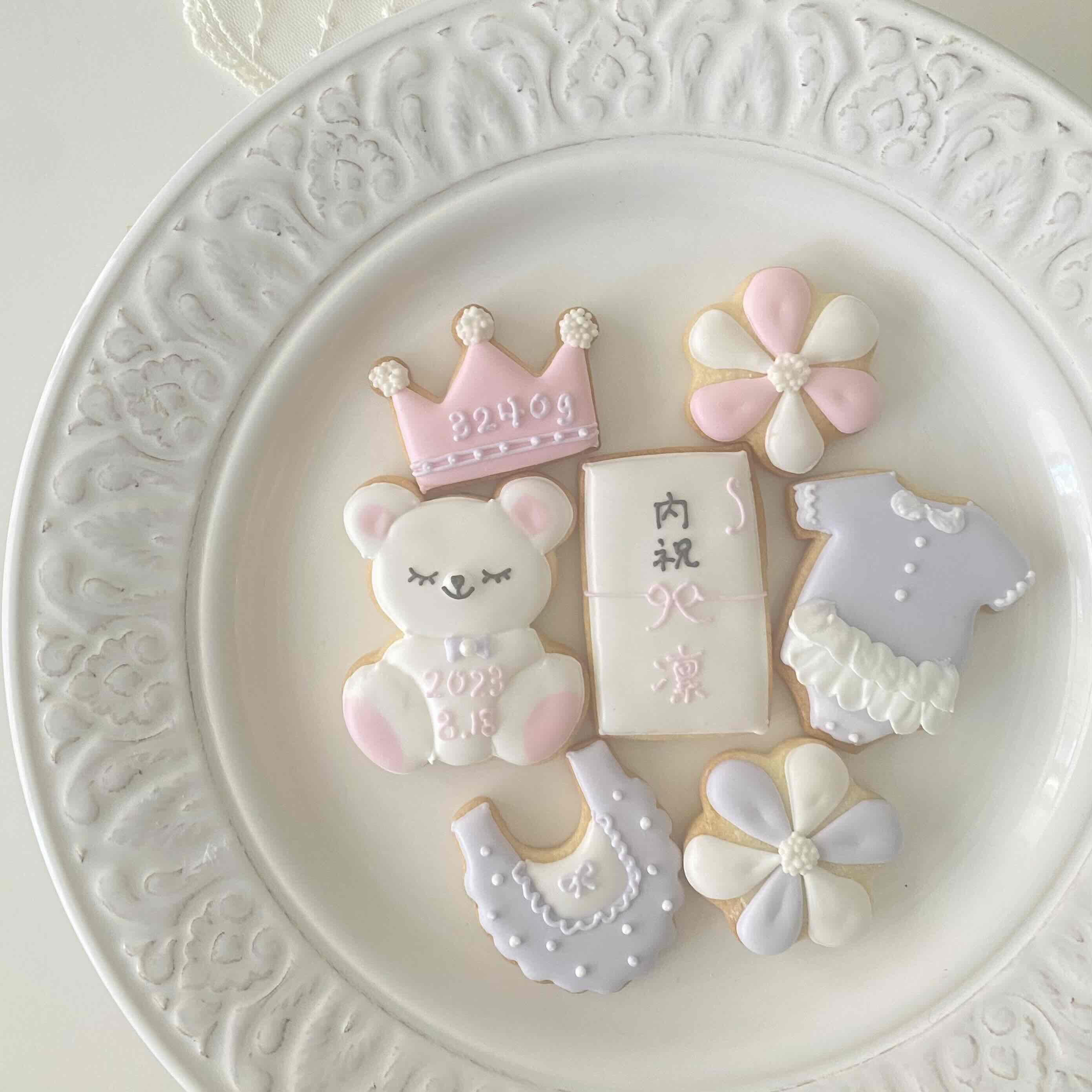 名入れ 内祝いアイシングクッキー女の子 7枚入り窓付きボックス | Sweet Company for baby （スウィートカンパニー フォー ベイビー）のプレゼント・ギフト通販 ...