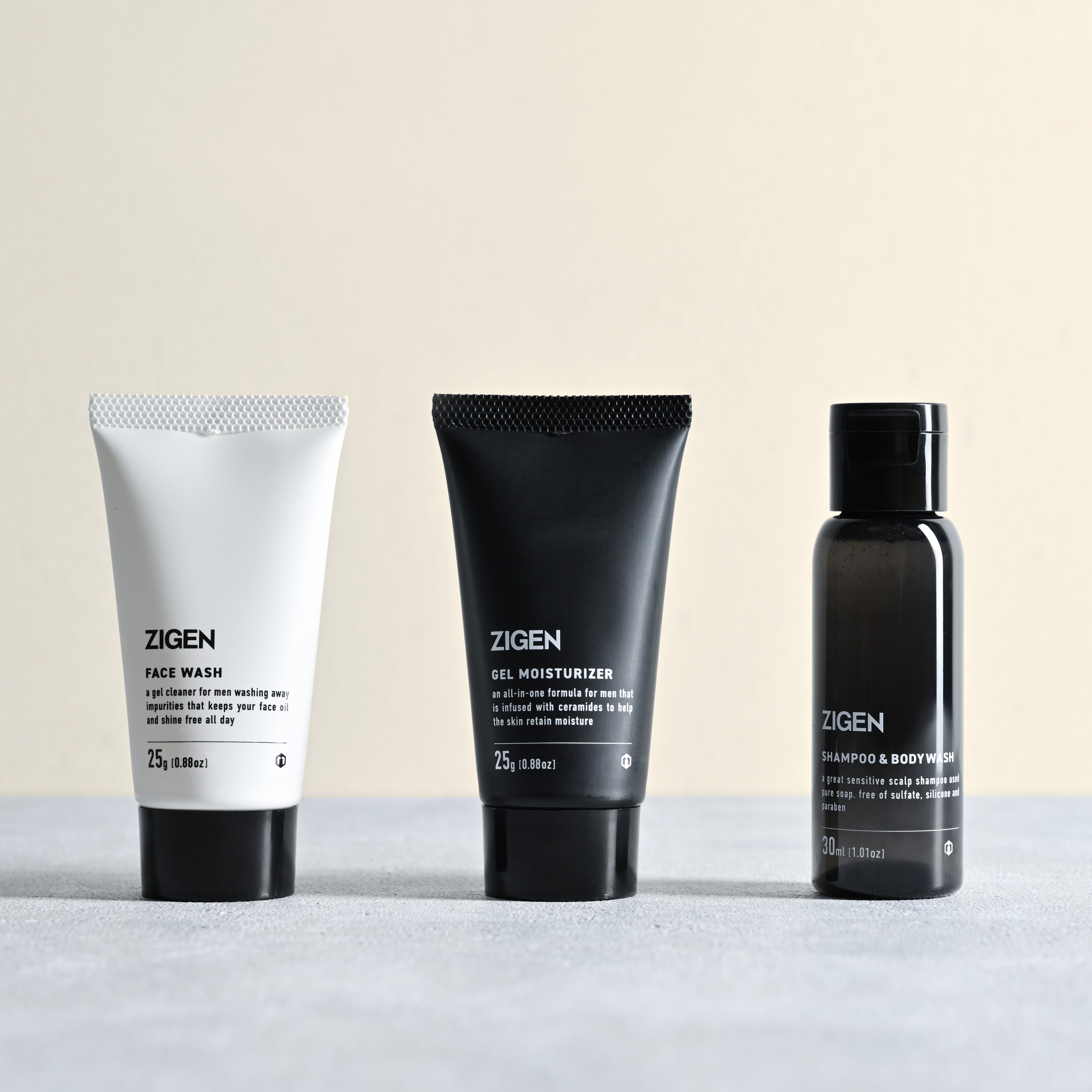 ZIGEN トラベルセット [ 洗顔料＋全身シャンプー + 保湿ジェル ] | ZIGEN（ジゲン）のプレゼント・ギフト通販 | TANP（タンプ）