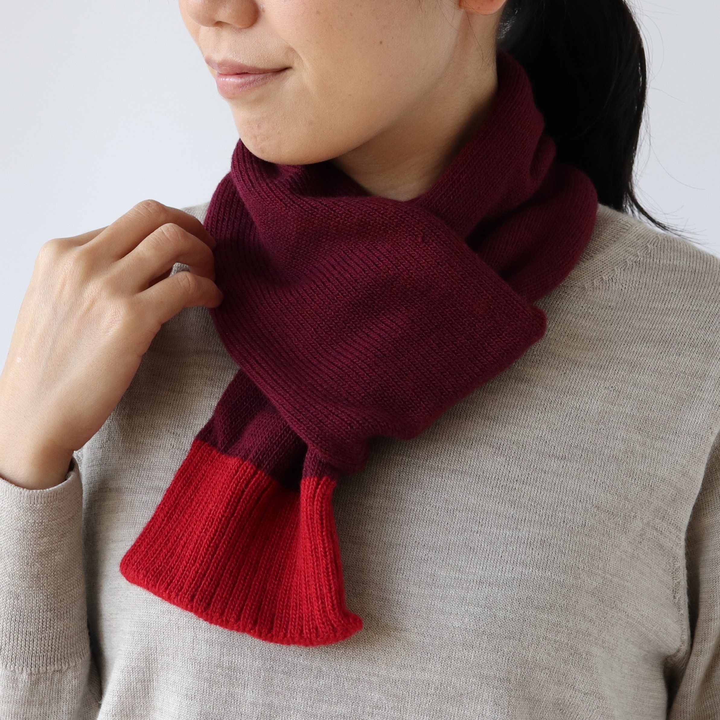 内側シルク2重編み ウール・カシミヤ混のマフラー | 絹屋（きぬや）のプレゼント・ギフト通販 | TANP（タンプ）