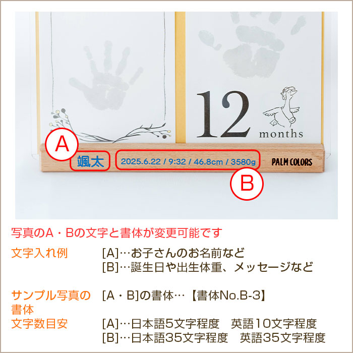 月齢カード おててカードキット スタンドに名入れ UV | 名入れプレゼントKARINのプレゼント・ギフト通販 | TANP（タンプ）